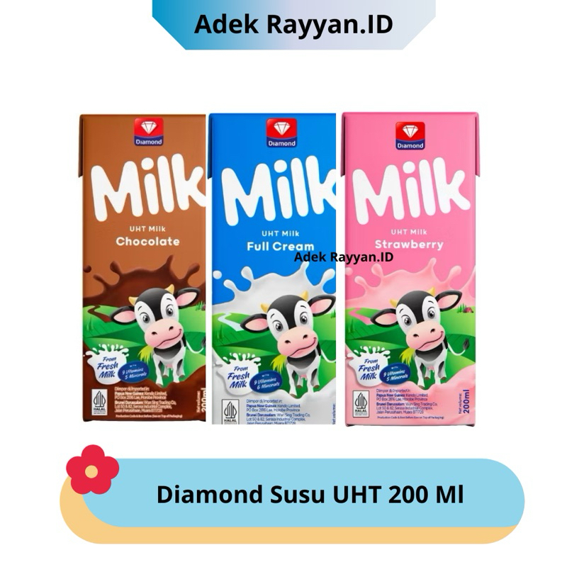 Jual Diamond Susu UHT Strawberry Coklat Fullcream 200ml | Shopee Indonesia