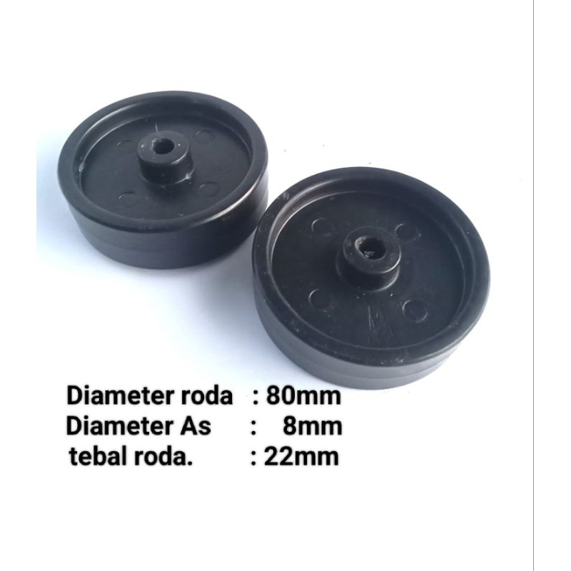 Jual Roda plastik/ Roda kompresor/Roda troli diameter 80mm As 8mm ...