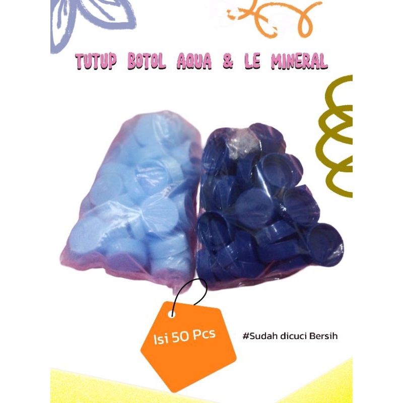 Jual TUTUP BOTOL AQUA, TUTUP BOTOL LEMINERAL, ISI 50 PCS. TUTUP BOTOL ...