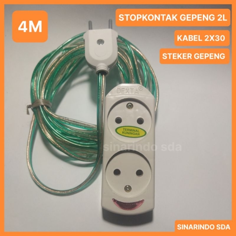 Jual STOPKONTAK GEPENG DEXTA 2L 4L KABEL TRANSPARAN 2X30 RAKITAN ...