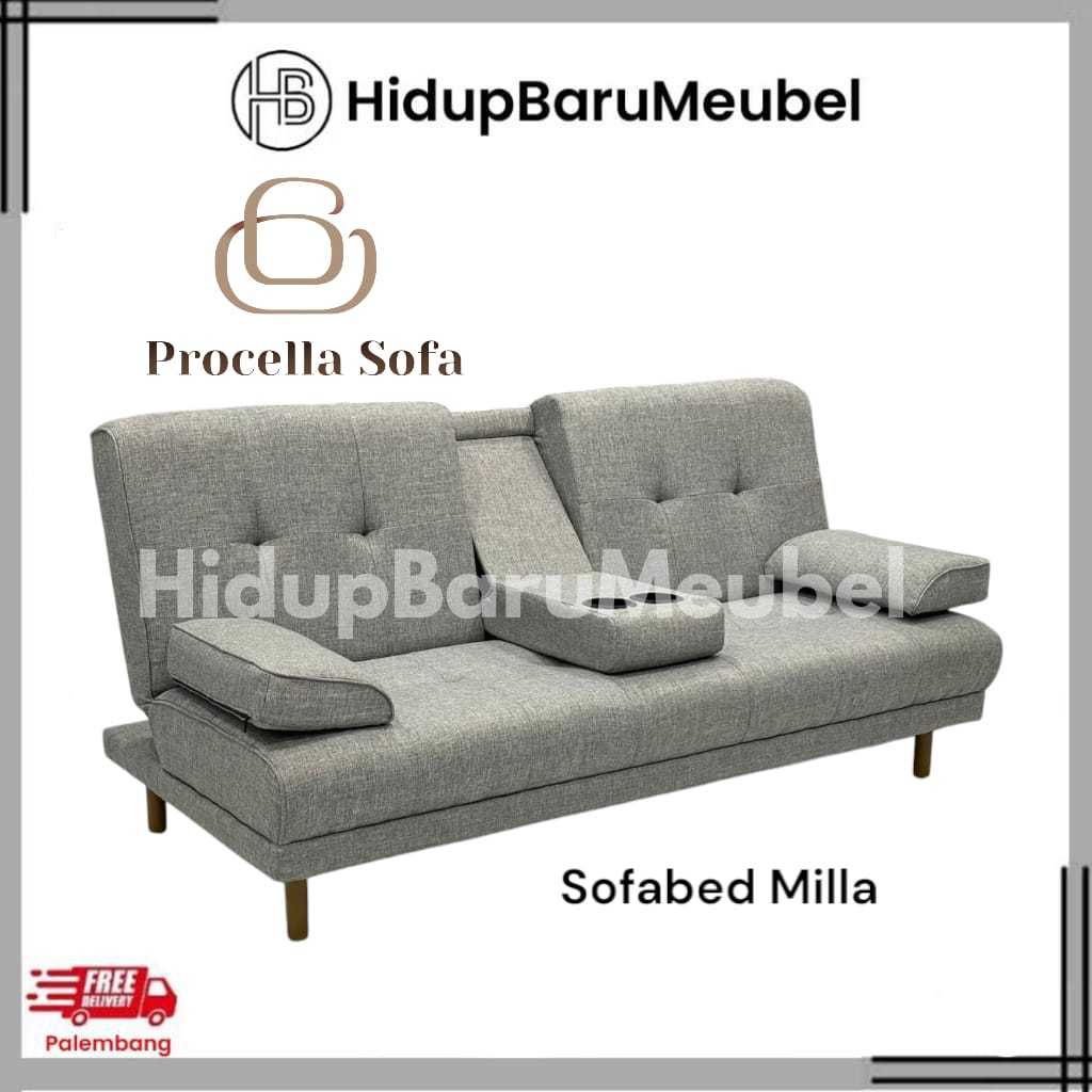 Jual SOFA BED MILLA by PROCELLA / SOPa BED MULTI FUNGSI / KURSI Sofabed ekonomis Kantor / Ruang ...