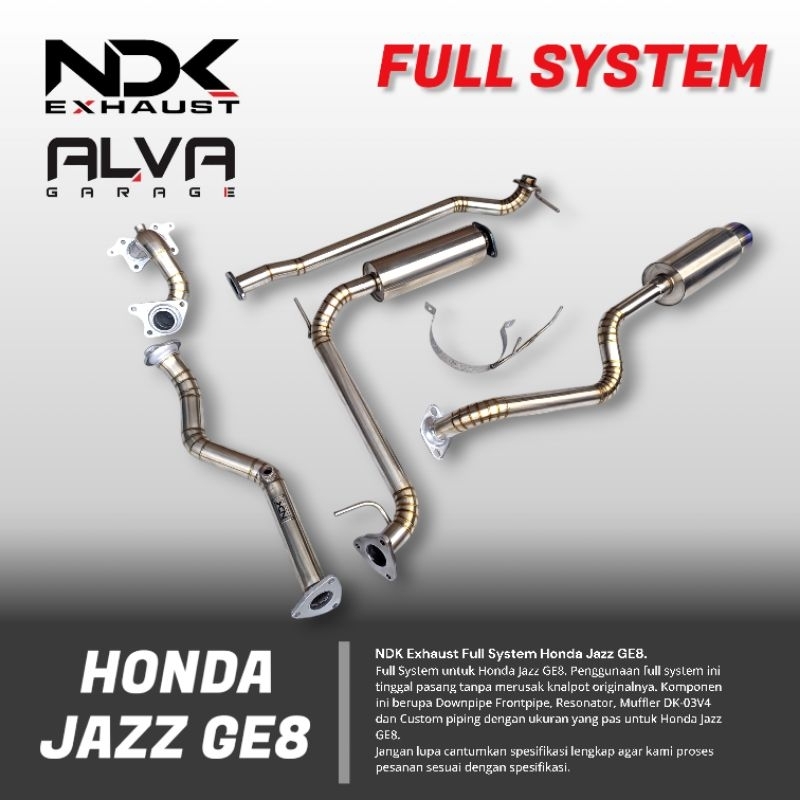 Jual Fulset Knalpot Jazz GE8 merk NDK Exhaust Knalpot Racing Mobil Jazz ...