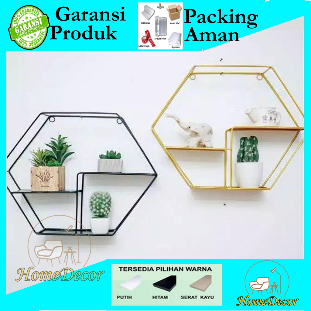 Jual (MODEL JUMBO 40cm)Rak Dinding Kayu besi Hiasan dinding Rak Dinding ...