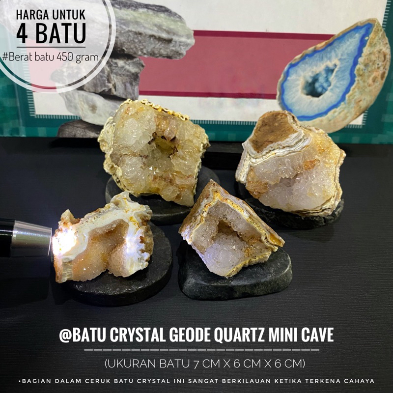 Jual Batu Crystal Geode Quartz Mini Cave L43 atau Batu Kristal Quartz ...
