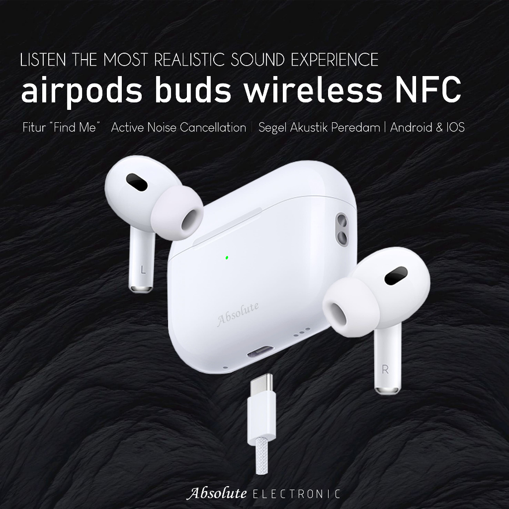 Jual Earphone Air buds Pod GEN 3 Wireless NFC Hi Siri OK Google Noise ...