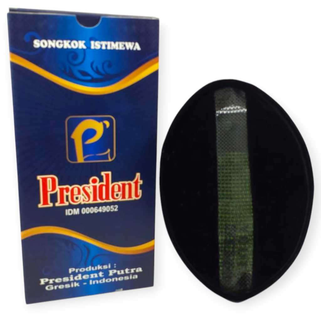 Jual PRESIDENT Peci Songkok Hitam Nasional Model AC Tengah Unik ...