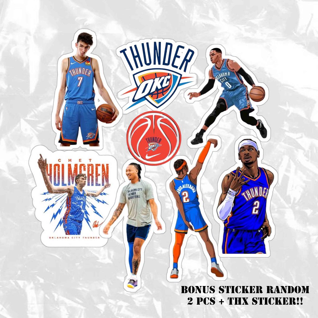 Jual STICKER BASKETBALL NBA, OKLAHOMA CITY THUNDER EDITION, OKC STICKER ...
