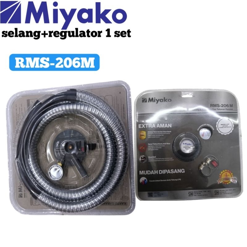 Jual selang regulator gas MIYAKO RMS-206M Regular 1set+selang Tekanan ...