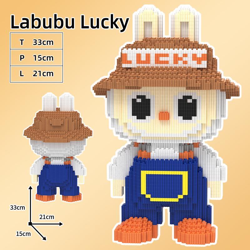 Jual promo (33 cm) Nano Blocks series Labubu Lucky 3D DIY, Mainan balok ...