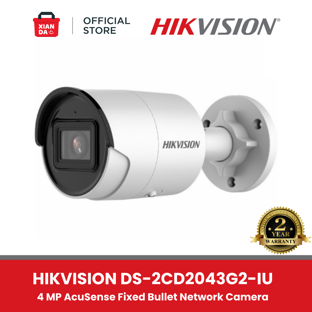 Jual DS-2CD2043G2-IU - HIKVISION IP CAMERA 4MP BUILT IN MIC FIXED BULLET NETWORK ACUSENSE ...
