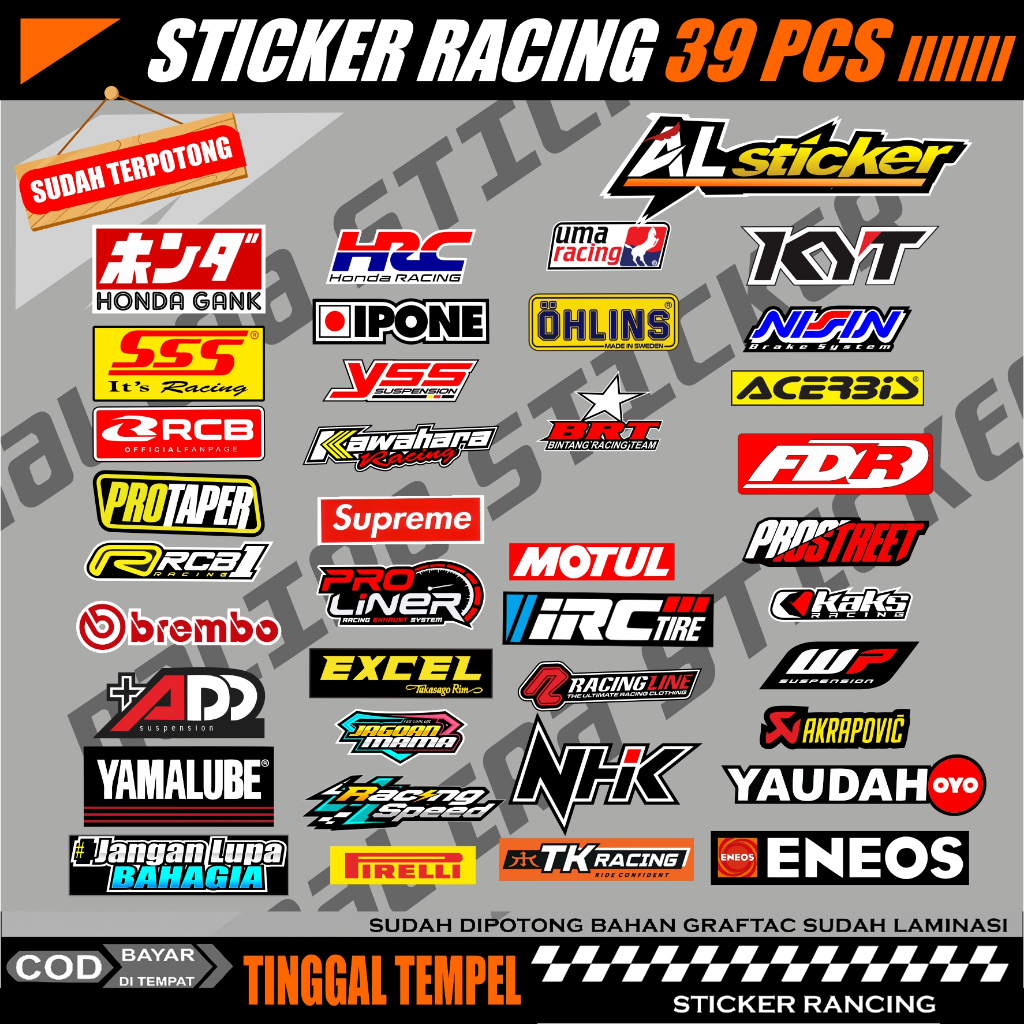 Jual (39) STICKER RACING STICKER TEMPELAN STIKER KATA KATA STIKER HELM ...