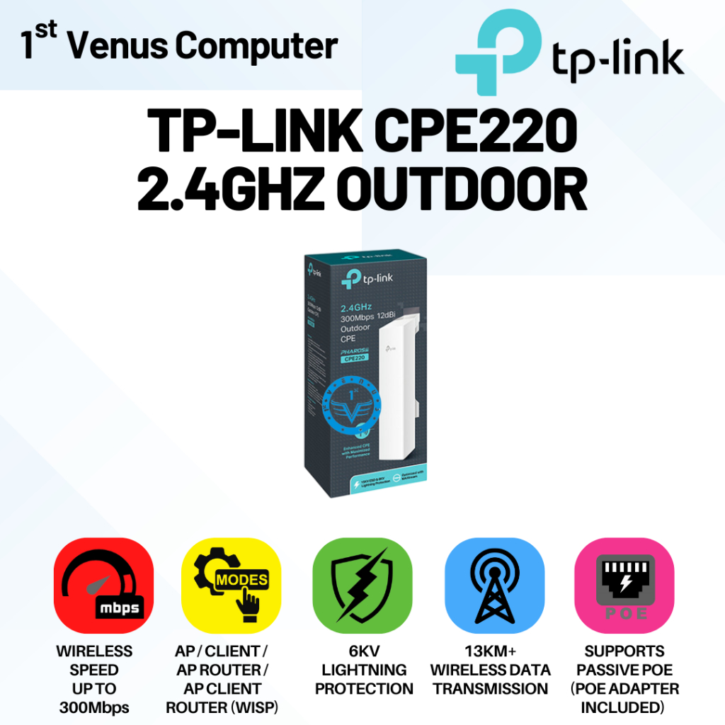 Jual CPE220 TPLINK Outdoor Access Point / TPLink CPE220 2.4GHz 300Mbps ...