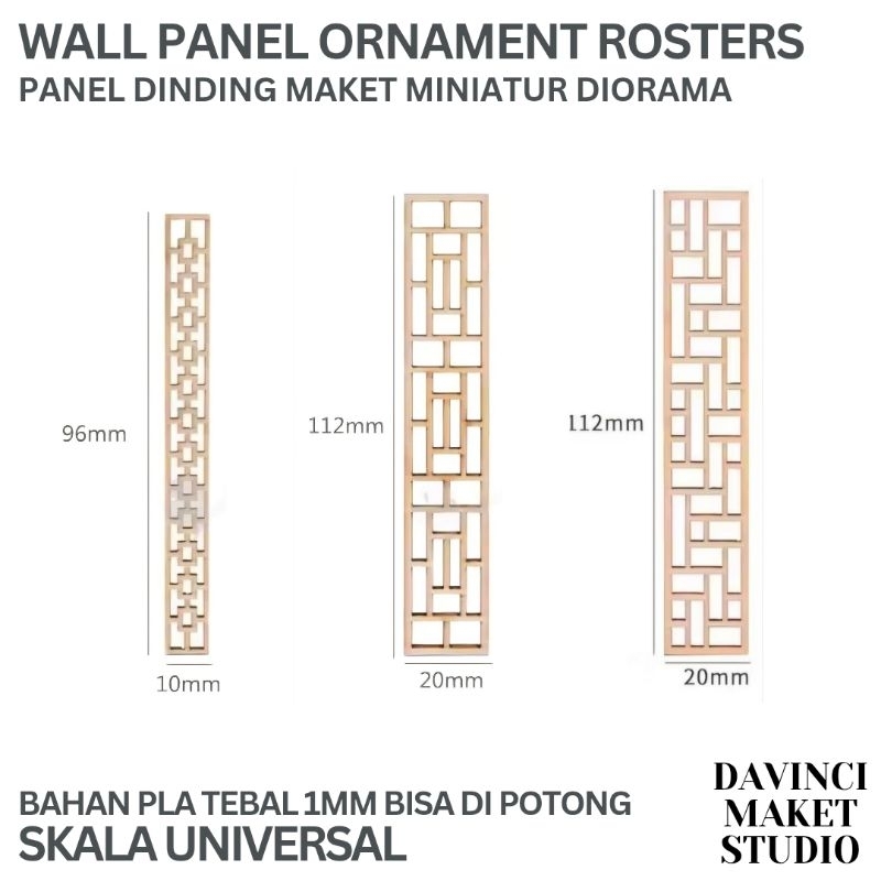 Jual (WP) Miniatur Roster Grill Besi Wall Ornament Panel Rangka Partisi ...