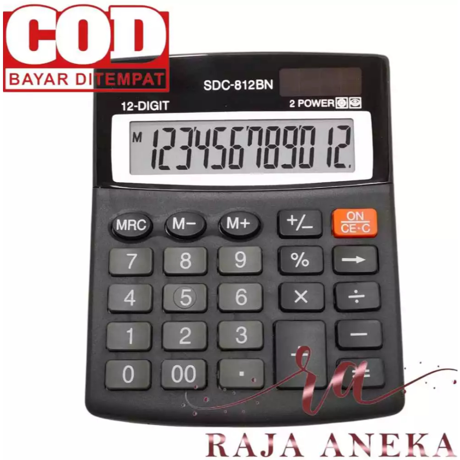 Jual KALKULATOR 12 DIGIT ANGKA MERK TYPE SDC-812 BN SDC-812BN 12 Digit ...
