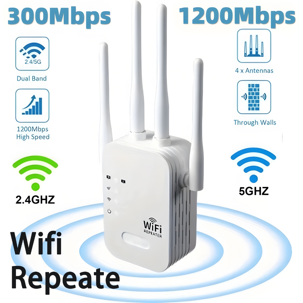 Jual Wifi-Repeate-1200M-Wifi-Range-Extender-Router-Penguat-Sinyal-WiFi-Booster-2.4G-Wi-Fi ...