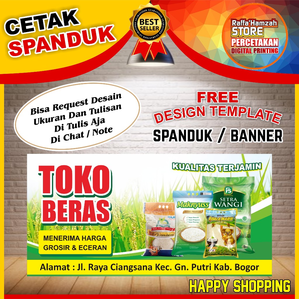 Jual Spanduk Banner Backdrop Toko Beras Custom Bisa Request | Shopee ...