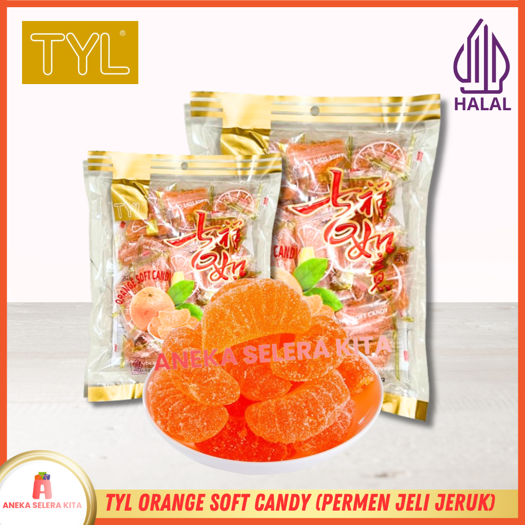 Jual TYL Orange Soft Candy / Permen Lunak Rasa Dan Bentuk Jeruk 200gr ...