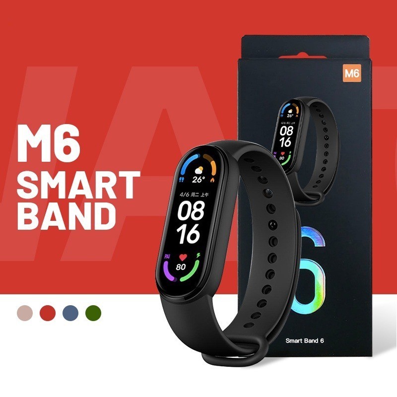 Jual Smartwatch M6 Waterproof Oximeter SP02 Sport Smart Band Mi Band M6 ...