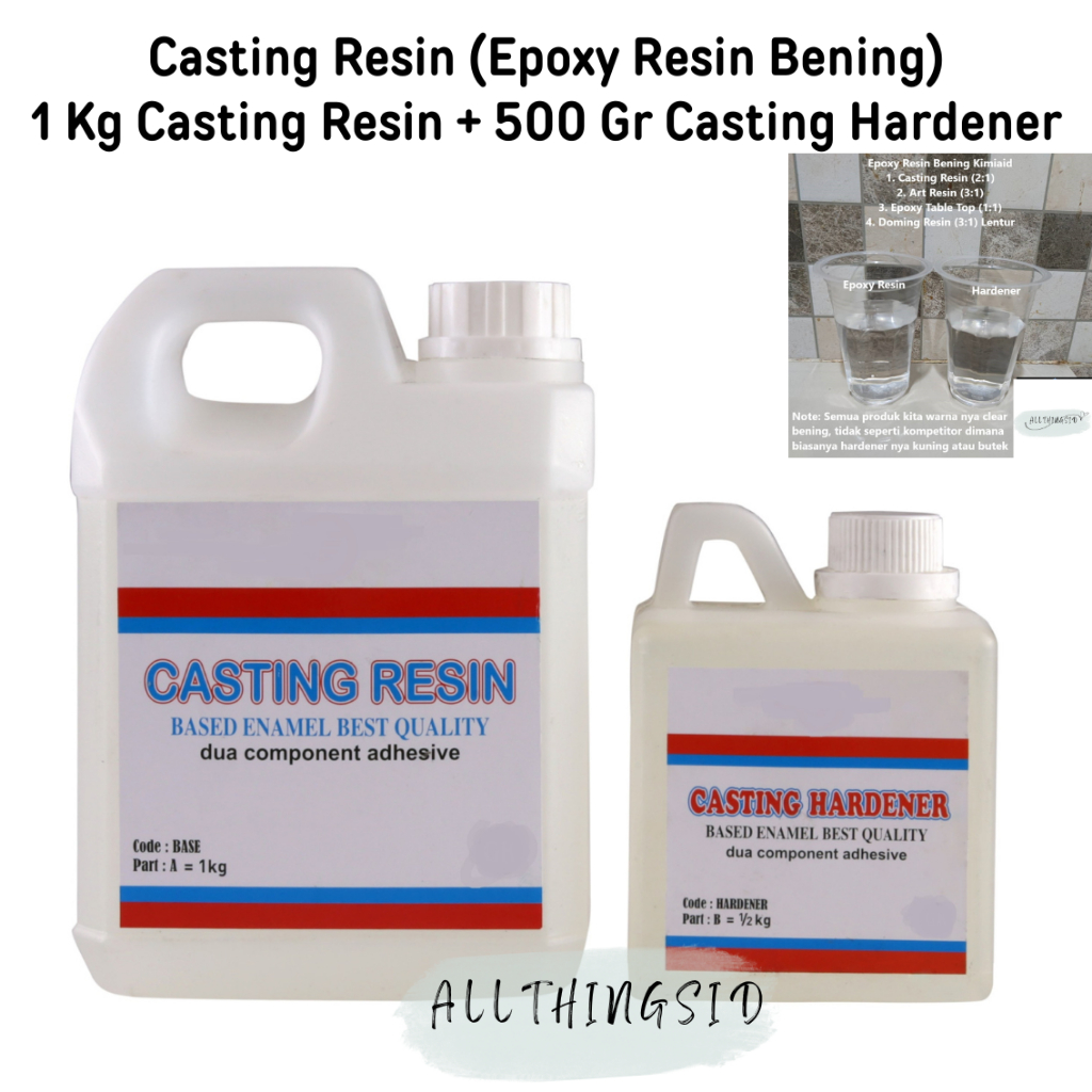 Jual Epoxy Resin Bening 1 KG + Hardener 500 Gram Coating Resin | Shopee ...