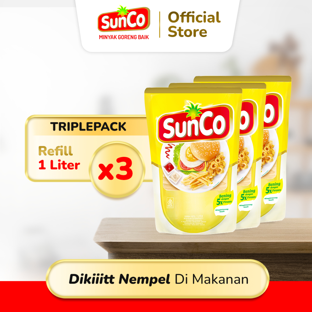 Jual SunCo Minyak Goreng Refill 1L - Triplepack | Shopee Indonesia