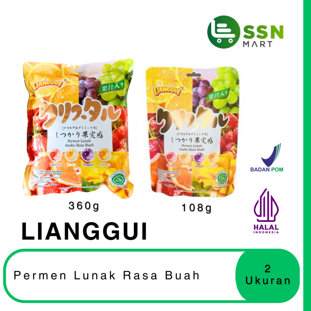 Jual SSNMart Langgui Permen Lunak Rasa BUAH 2 Ukuran 360g/108g | Shopee Indonesia