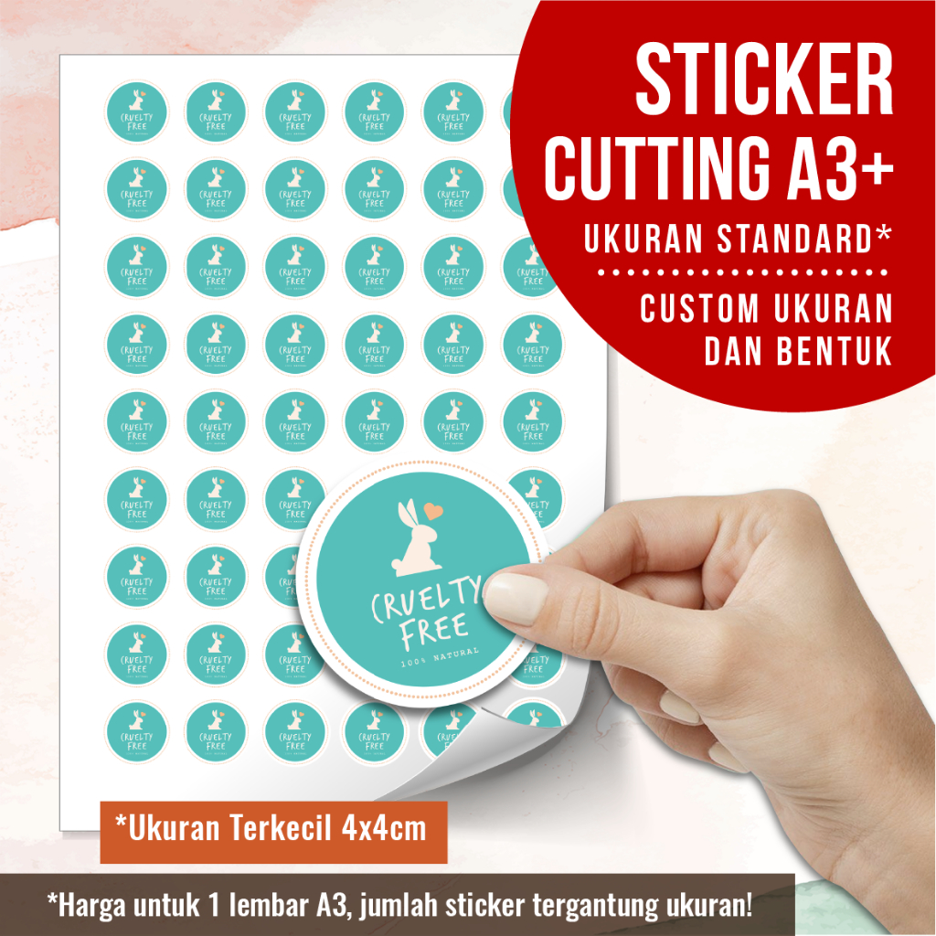 Jual [Size A3+] Cetak Sticker Cutting/Cetak Sticker Bentuk Custom ...