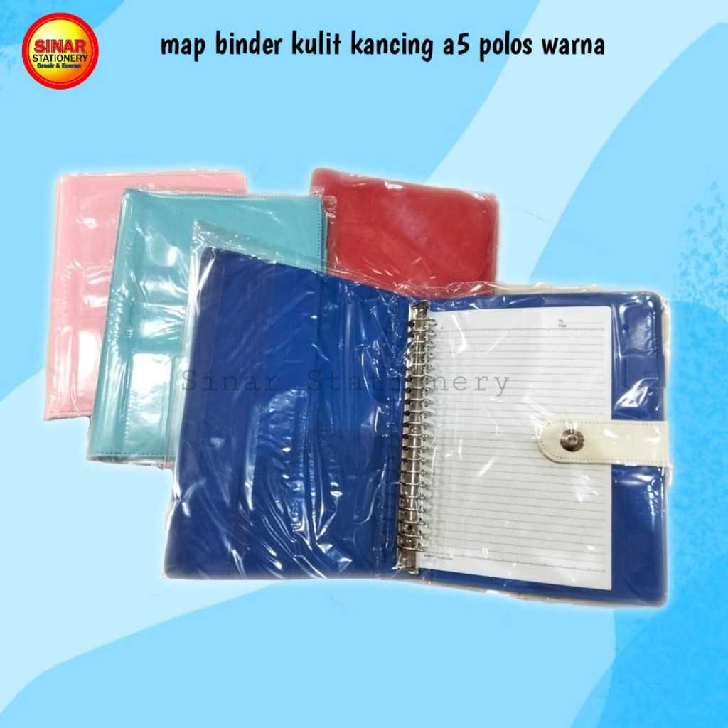 Jual MAP BINDER A5 KULIT KANCING POLOS WARNA | Shopee Indonesia