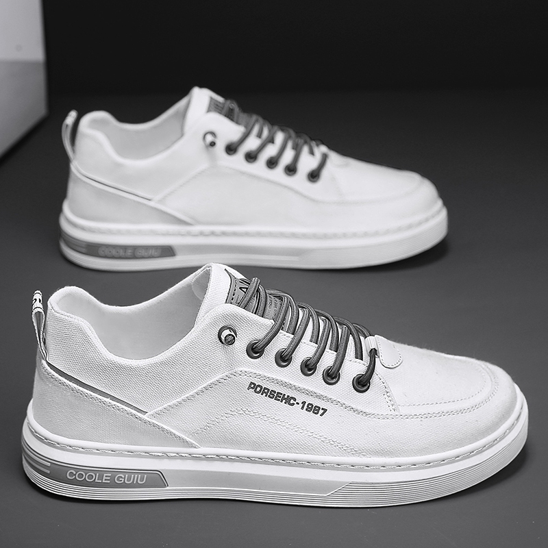 Jual Highland Sepatu Pria Putih Sepatu Casual Kanvas Slip on Pria Sneakers Cowok Olahraga Sepatu ...