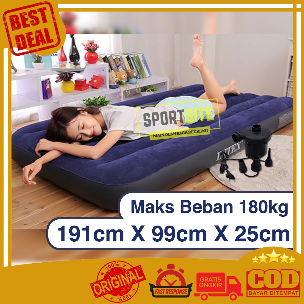 Jual Intex Dura Beam Twin Mattress 191cm x 99cm x 25cm Kasur Fiber Matras Portable Kasur Tidur ...