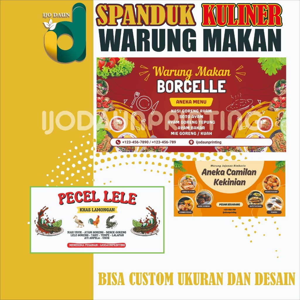 Jual custom spanduk banner kuliner warung makan pecel lele | lamongan ...
