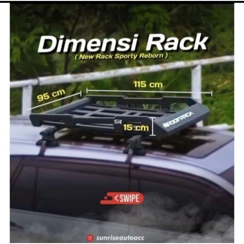 Jual Roof rack bagasi atas mobil model roofrack SR jepit body merk ...