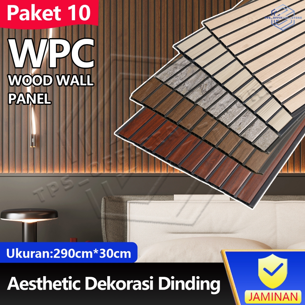 Jual 【Paket-10 pcs】Wood WPC Wall panel Motif Kayu / 2.9Meter Dekorasi Rumah Mewah / WPC Wall ...