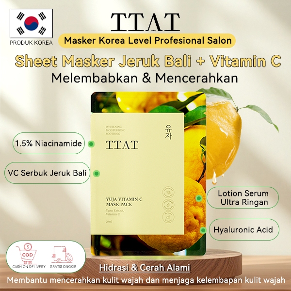 Jual TTAT Sheet Masker Jeruk Bali + Vitamin C 28ml ADA BPOM Kombinasi 1 ...