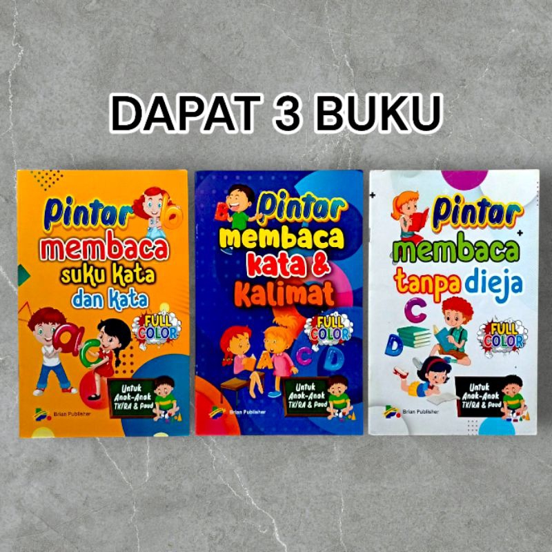 Jual Paket 3 Buku Belajar Membaca Suku Kata, Kalimat, Lancar Tanpa ...
