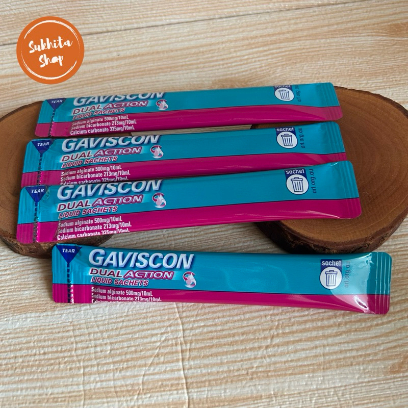 Jual Gaviscon Dual Action Liquid Sachets Peppermint ECER 4pc Repack ...