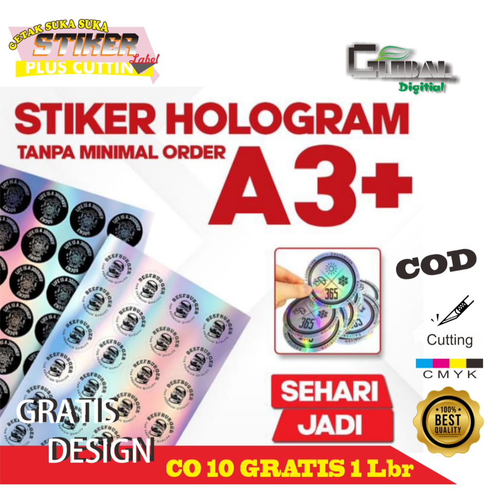 Jual STIKER HOLOGRAM Kiss & CUT / STIKER CUSTOM , STIKER LABEL, STIKER ...