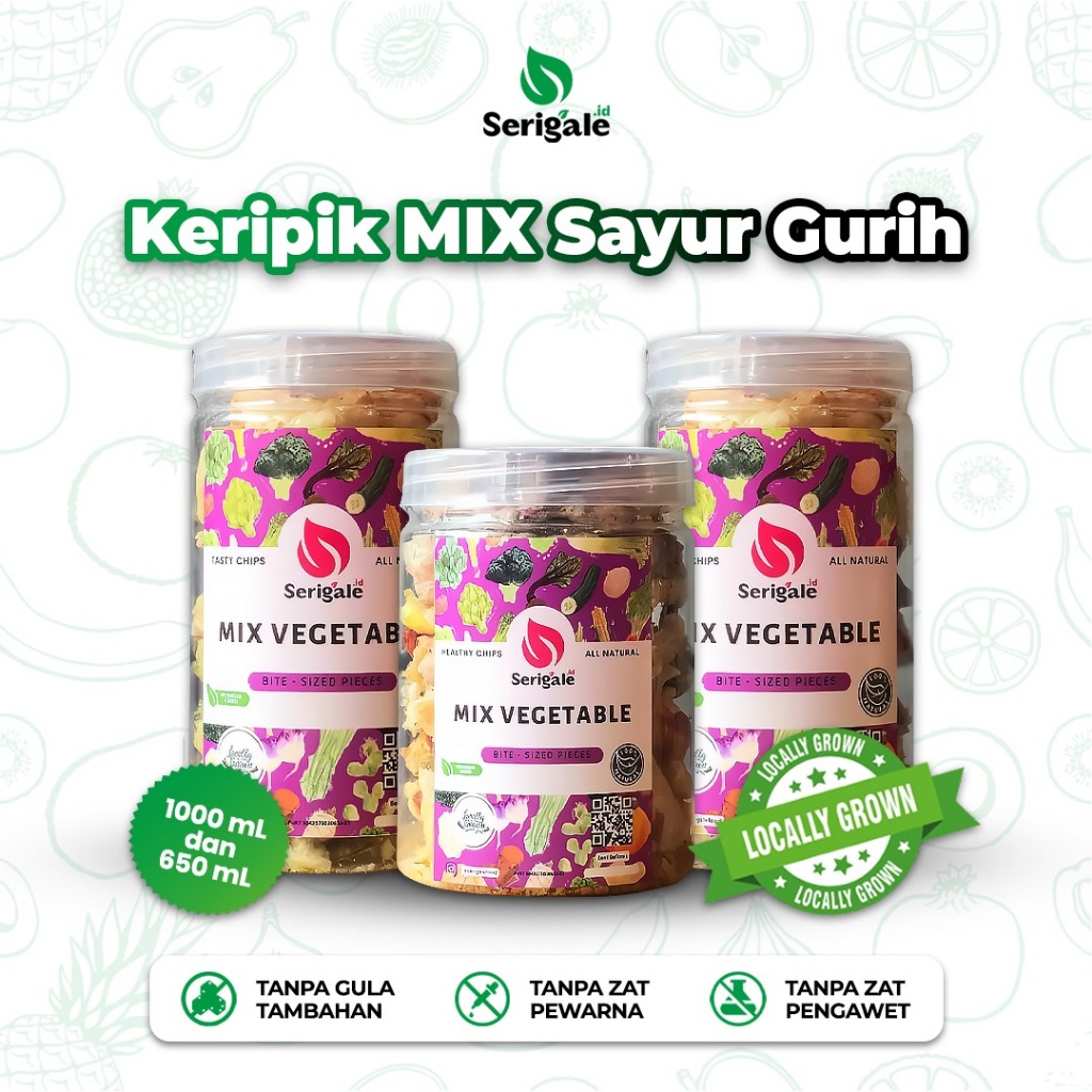 Jual Serigale Keripik Sayur Mix Gurih Paprika Brokoli Bawang Bombay ...