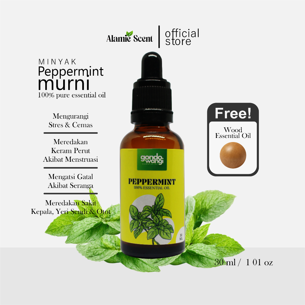 Jual ALAMIE SCENT Minyak Essensial Peppermint Essential Oil 100% Murni Aromatherapi - Minyak ...