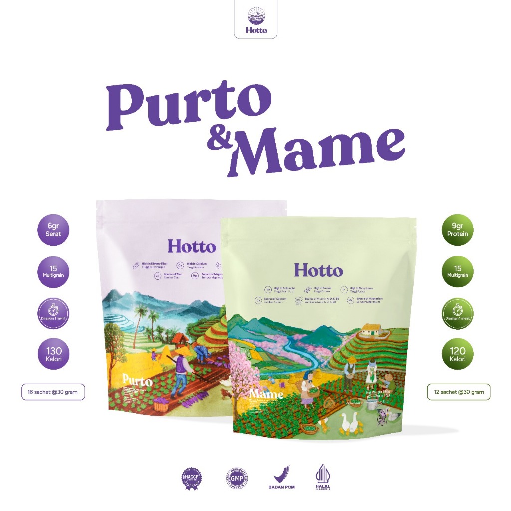 Jual Bundle Hotto Purto Multigrain dan Hotto Edamame Multigrain - ( 1 Pouch Hotto Mame dan 1 ...
