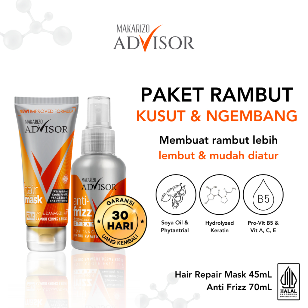 Jual PAKET RAMBUT KUSUT & NGEMBANG - Makarizo Advisor Hair Repair Mask ...