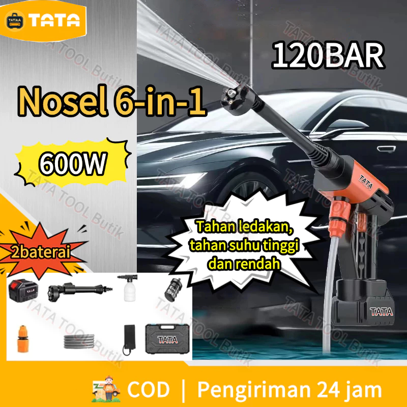 Jual TATA [COD] 120Bar Mesin Cuci Mobil dan Motor Portable semprotan ...