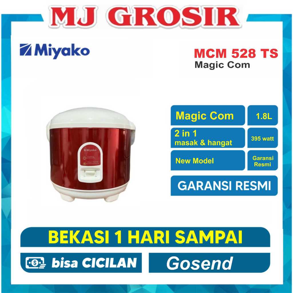 Jual MAGIC COM MIYAKO MCM 528 TS TEFLON 1.8 LITER RICE COOKER | Shopee ...