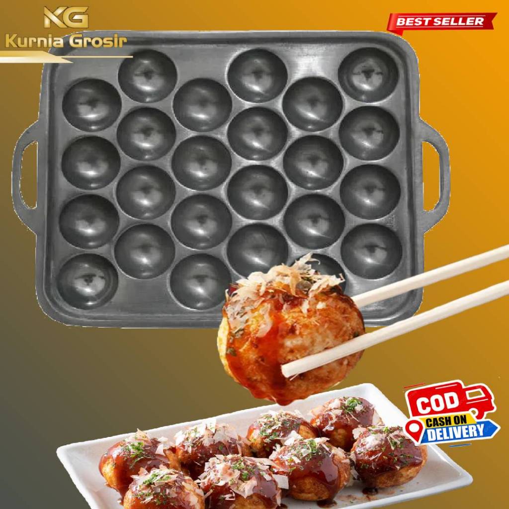 Jual Cetakan Takoyaki 24 Lubang/ Cetakan Telur Congkel Takoyaki 24 ...