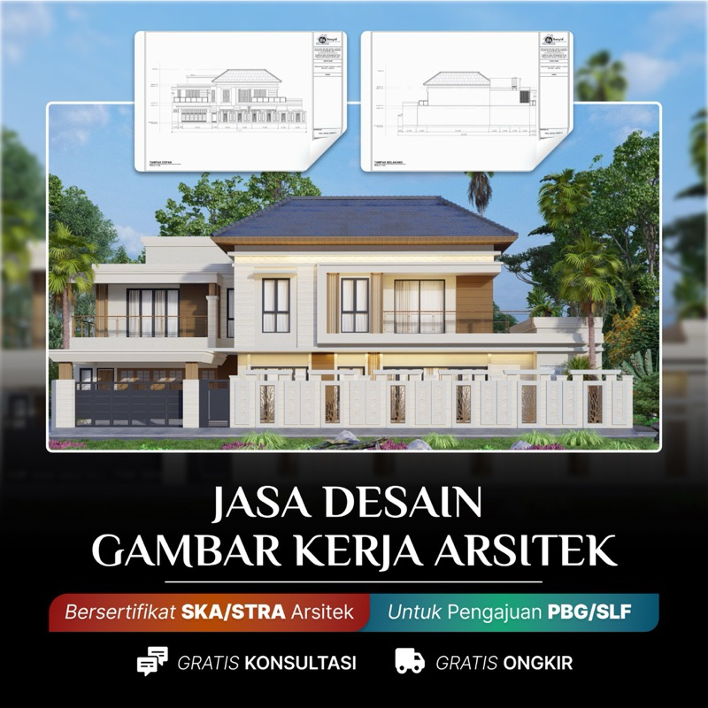 Jual JASA DESAIN GAMBAR KERJA ARSITEK, STRUKTUR + RAB (PBG/SLF ...