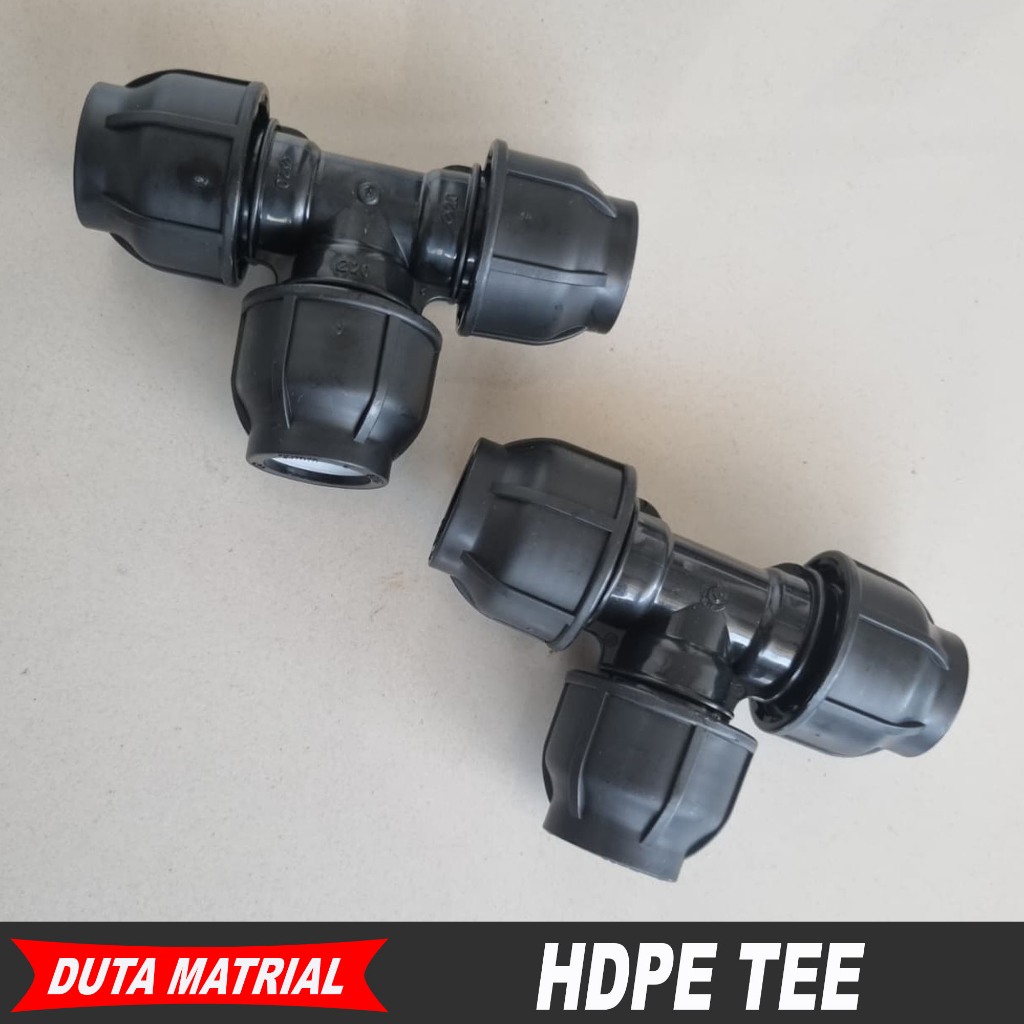 Jual Fitting PP Compression HDPE Equal Tee 20 × 20 × 20 MM ( 1/2" Inch ) Sambungan Pipa HDPE ...