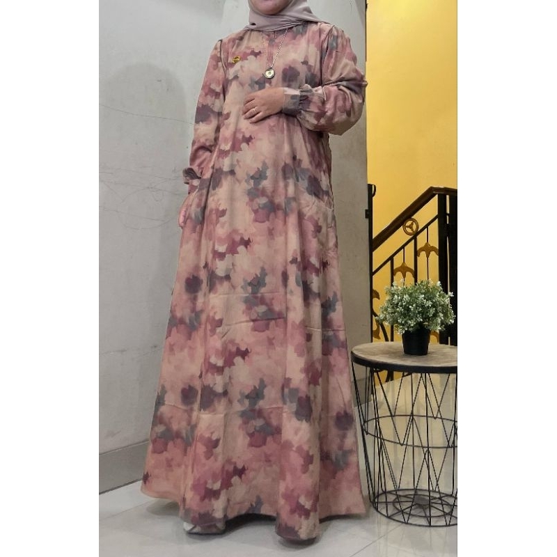 Jual SET CELANA & GAMIS CATTON CRESPO BROWN BY NELI COLLECTION | Shopee ...