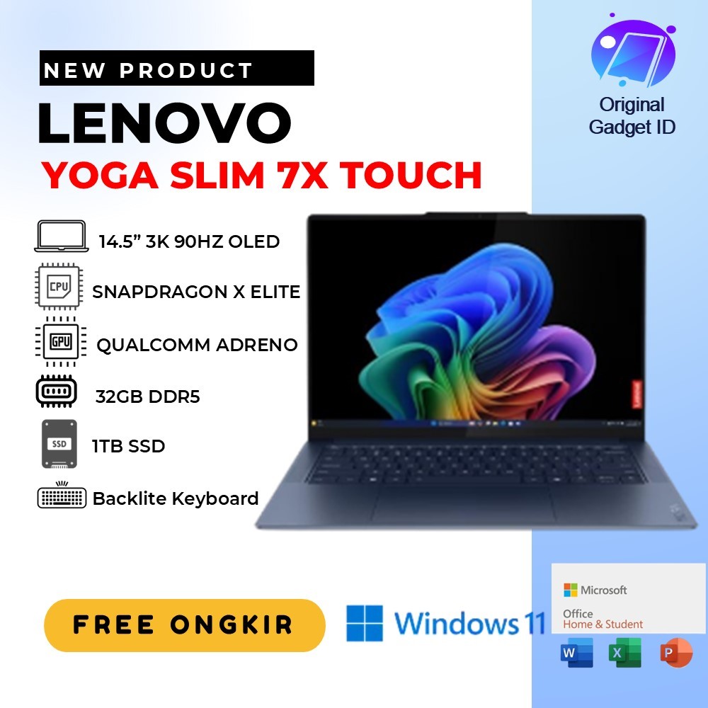Jual LENOVO YOGA SLIM 7X 14 TOUCH OLED SNAPDRAGON X ELITE 32GB 1TB SSD ...