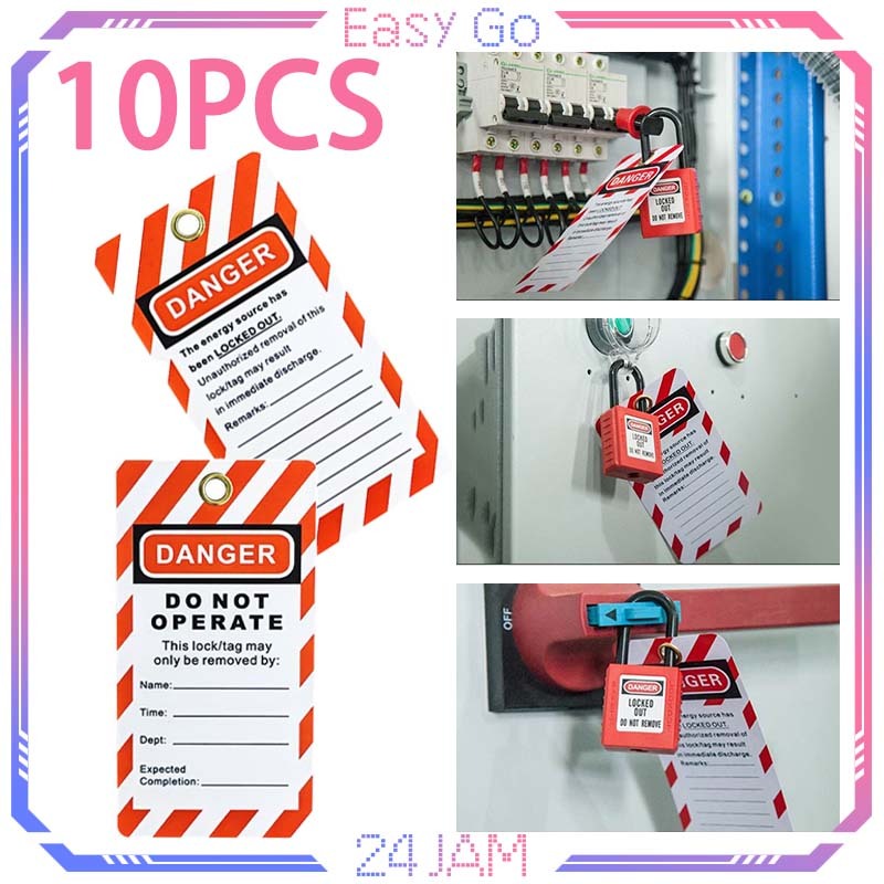 Jual Isi 10pcs Safety Tag Lock Out Loto Tag Safety Lockout Tagout Pvc ...