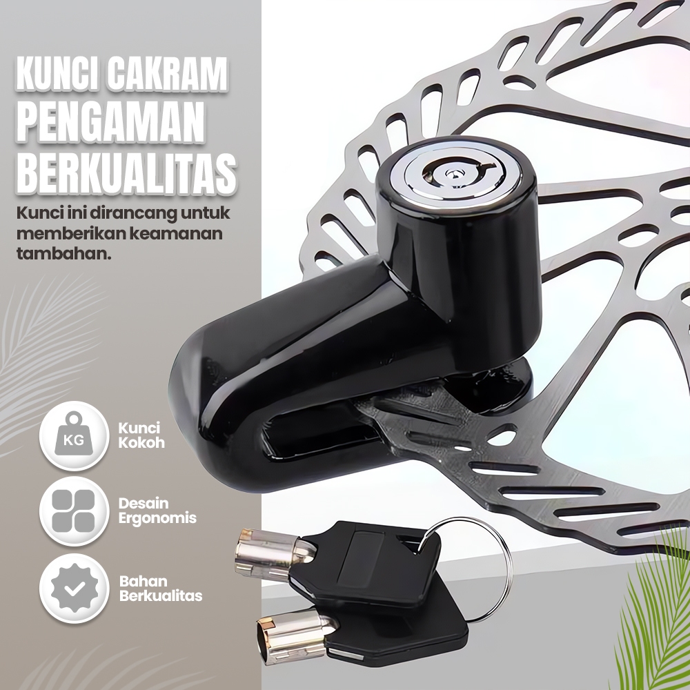 Jual [ PROMO ] 1 Set Kunci Gembok Sepeda Motor Pengaman Rem Cakram Disk ...