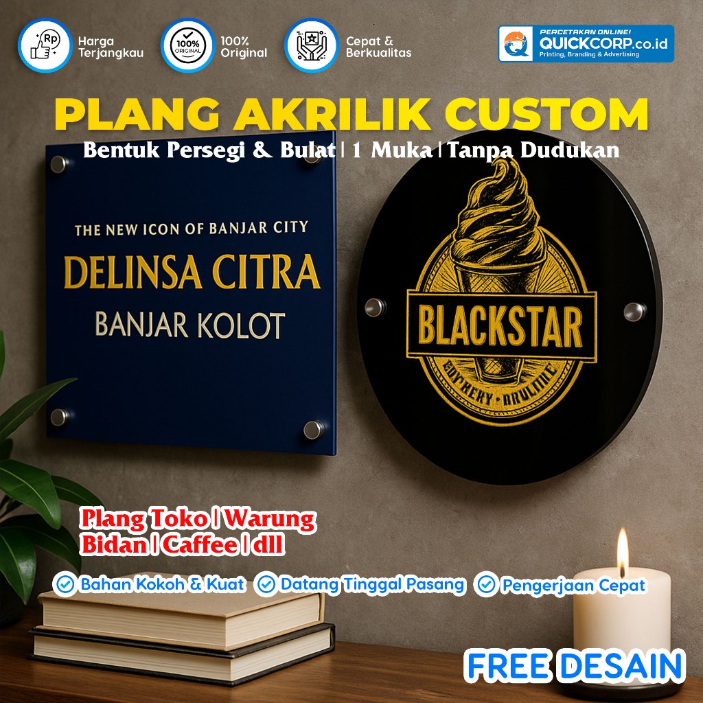 Jual Plang Toko | Plang Kantor Tinggal Pasang | Tanpa Dudukan Bahan ...